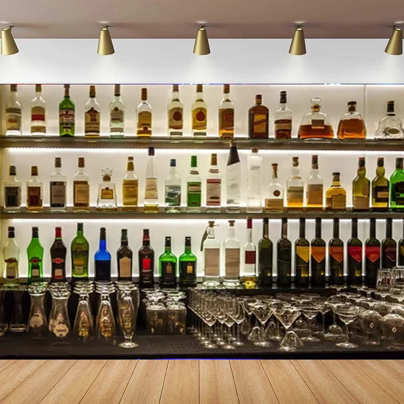 Luxury Bar Photography Backdrop Cafe Restaurant Pub Bar Alcohol Bottles ...