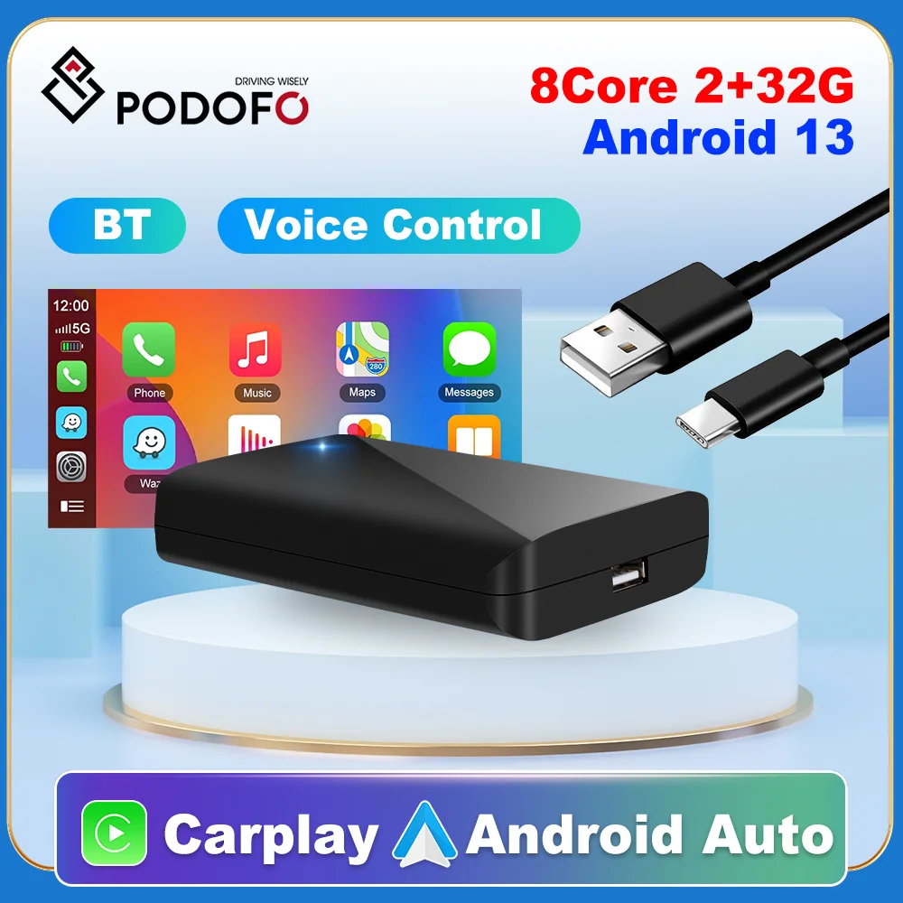 Podofo-Carplay-Ai-kutusu-Android-13-kablosuz-Android-oto-CarPlay-2GB-32GB-CarPlay-orijinal ...