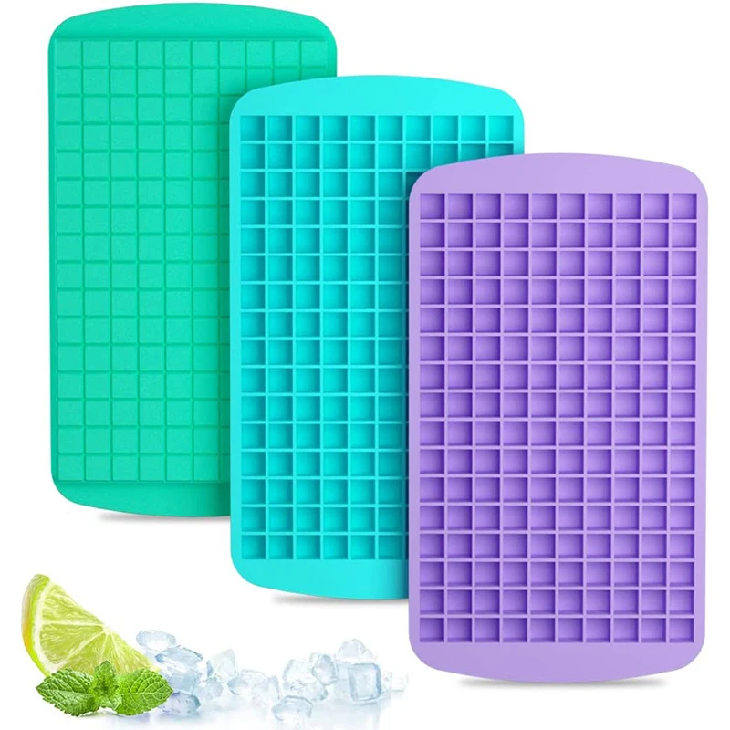 LMETJMA-Silicone-Mini-Ice-Cube-Trays-160-Crushed-Ice-Cube-Molds-Easy ...