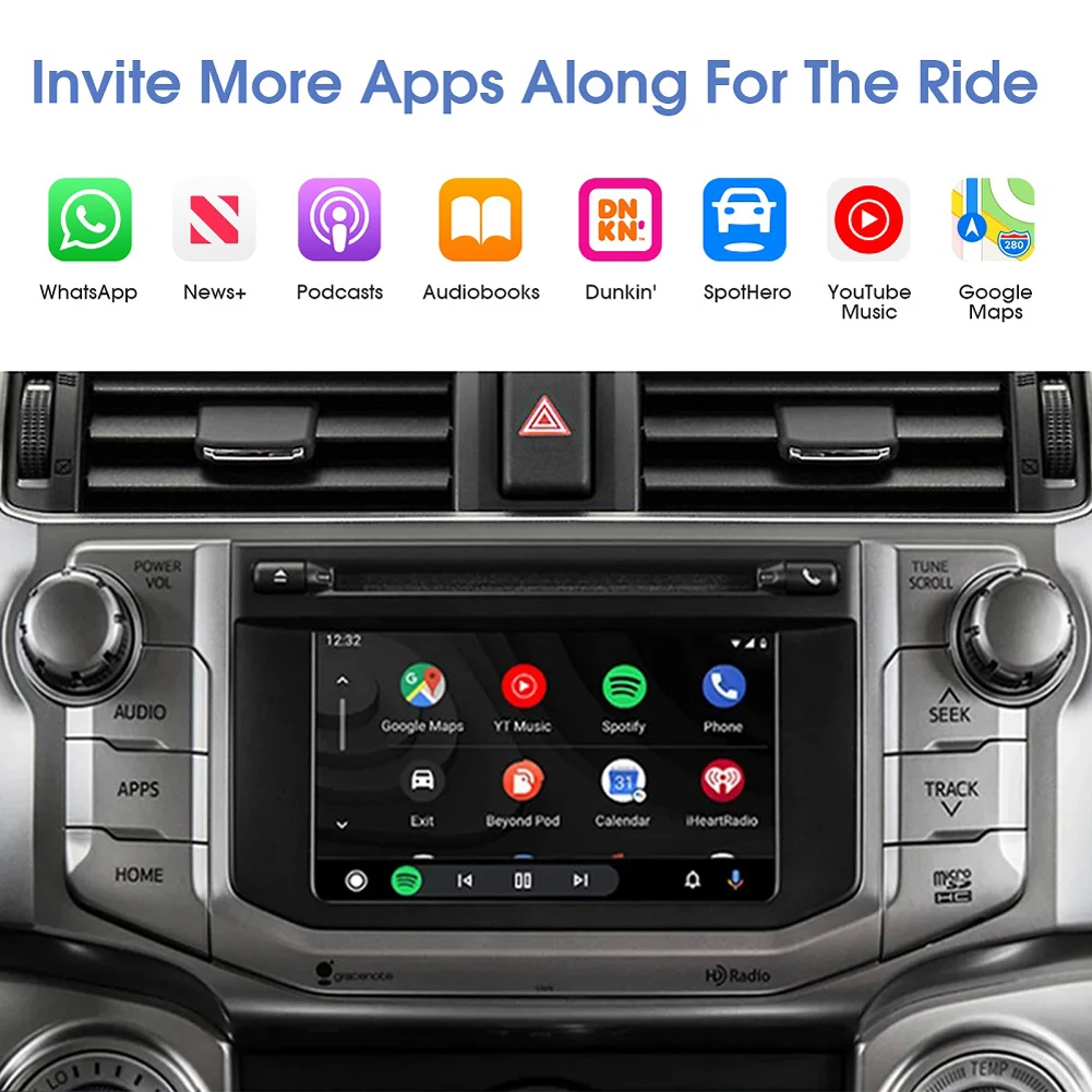 Wireless CarPlay Android Auto Retrofit Decoder For TOYOTA, 04/01/2024