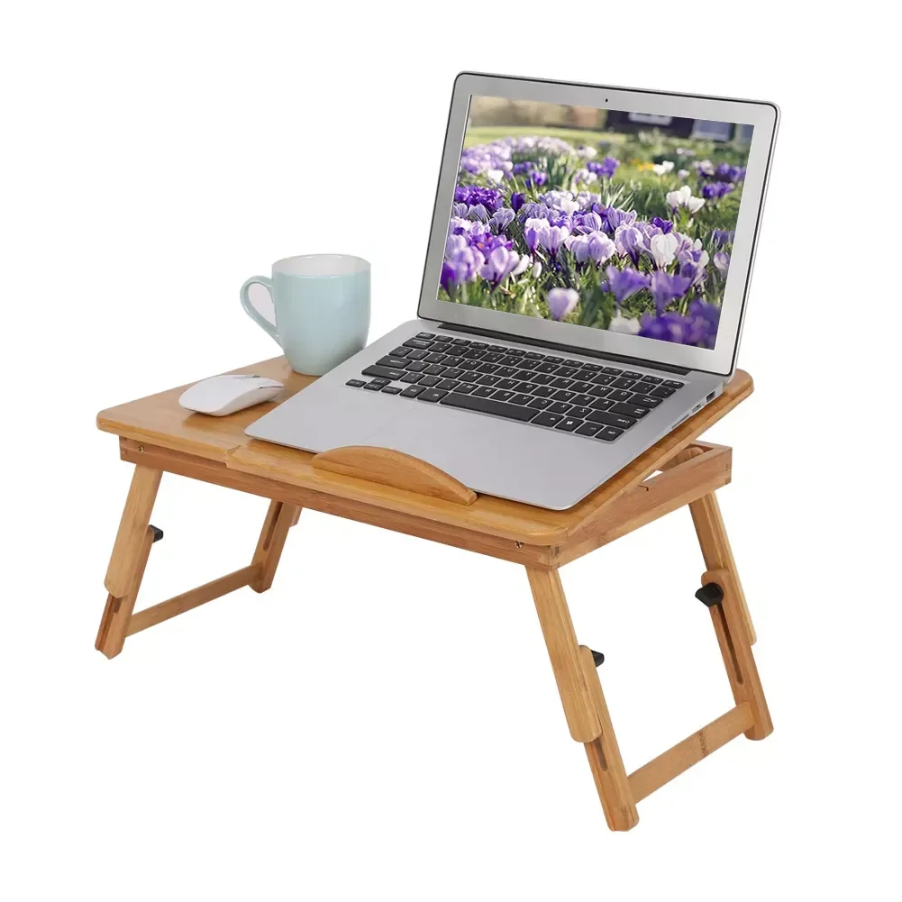 Adjustable-Bamboo-Laptop-Stand-Portable-Laptop-Table-Anti-slip-Baffle ...
