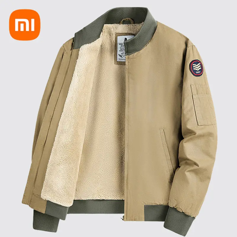 Xiaomi-Winter-Fleece-Lined-Cotton-Jackets-Thickened-Plush-Lamb-Warm-Windbreaker-Jacket-Men ...