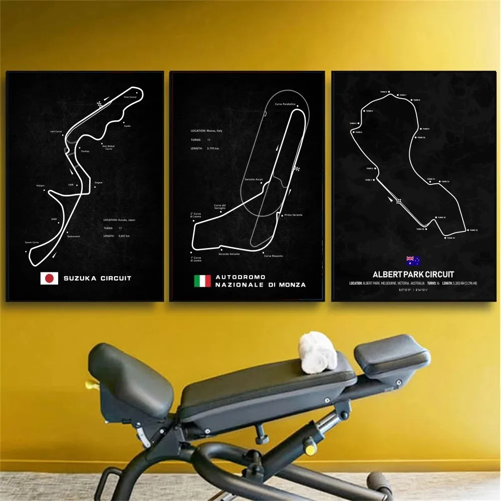 AAA-F1-racing-track-Poster-No-Framed-Poster-Kraft-Club-Bar-Paper ...