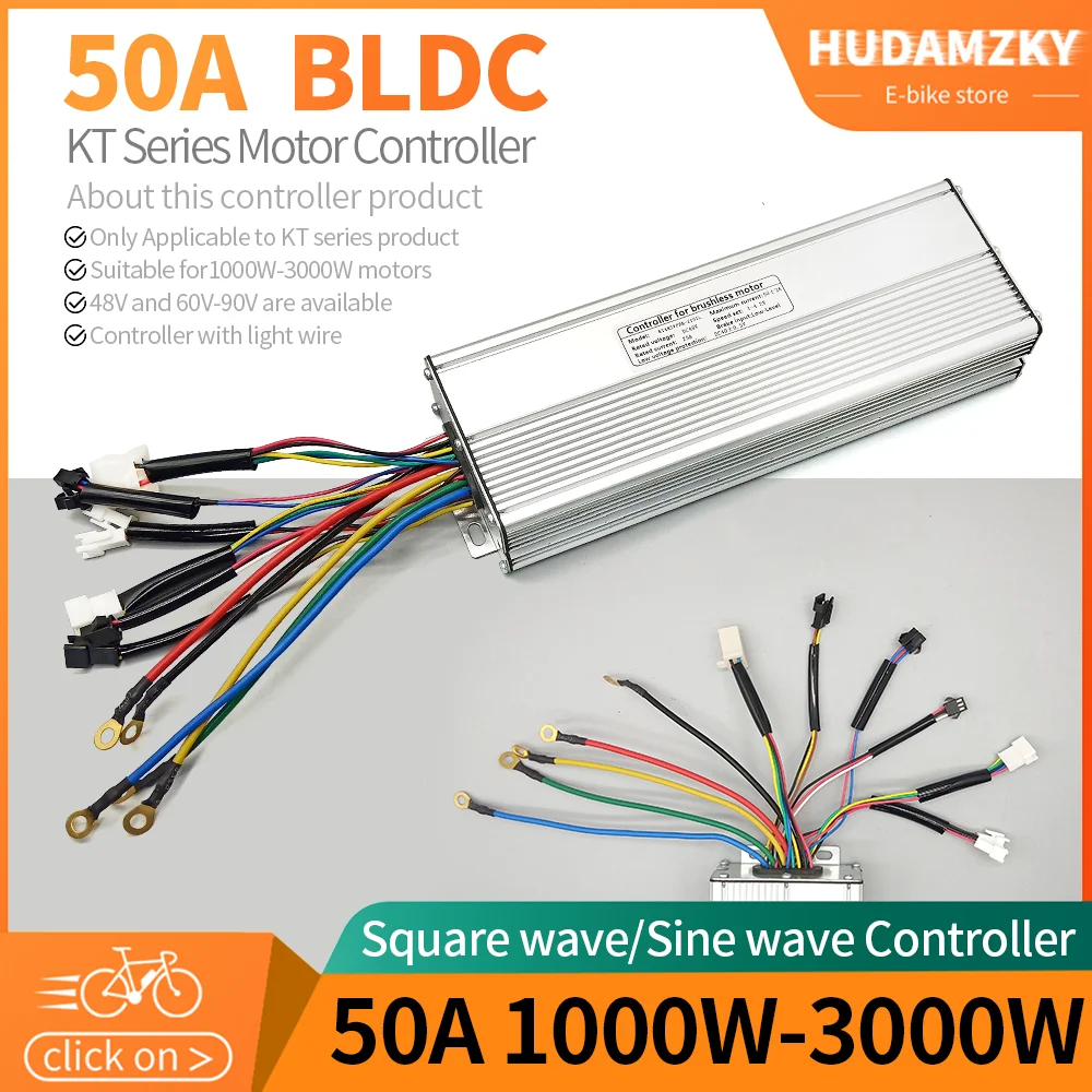 Ebike KT 50A Controller 48V/60V/72V/90V Voltage Ebike Brushless 50A ...