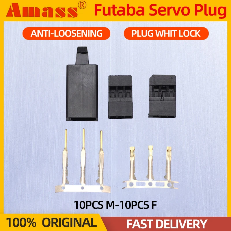 AMASS-10Pair-20PCS-Futaba-Servo-Plug-Male-Female-Anti-loosening-With ...