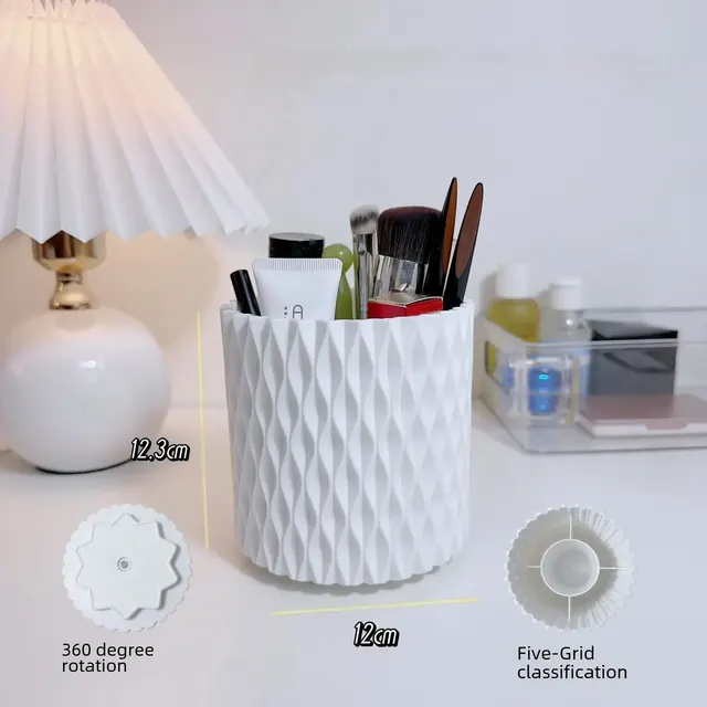 Ins Style Large Capacity Rotatable Makeup Brush Bucket Desktop Storage ...
