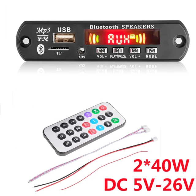 40W 12V Bluetooth 5.0 Audio Digital Power Amplifier Board Decoder Class ...