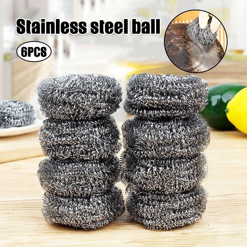 6pcs-Wire-Cleaning-Ball-Stainless-Steel-Scrubber-Sponges-Dishwashing ...