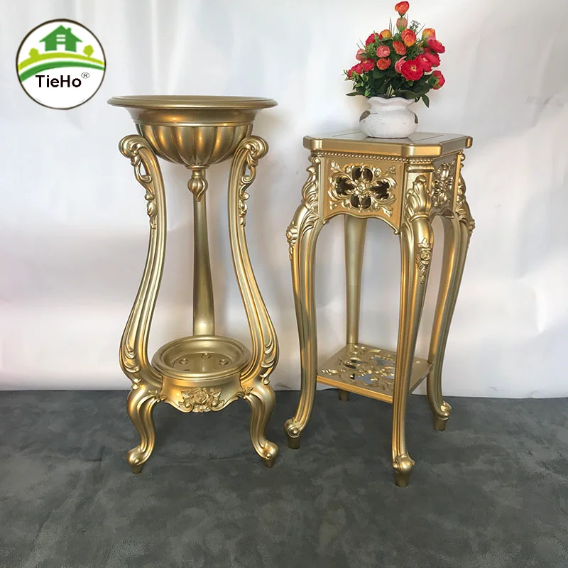 European-Floor-Standing-Flower-Pot-Living-Room-Luxury-Golden-Plant ...
