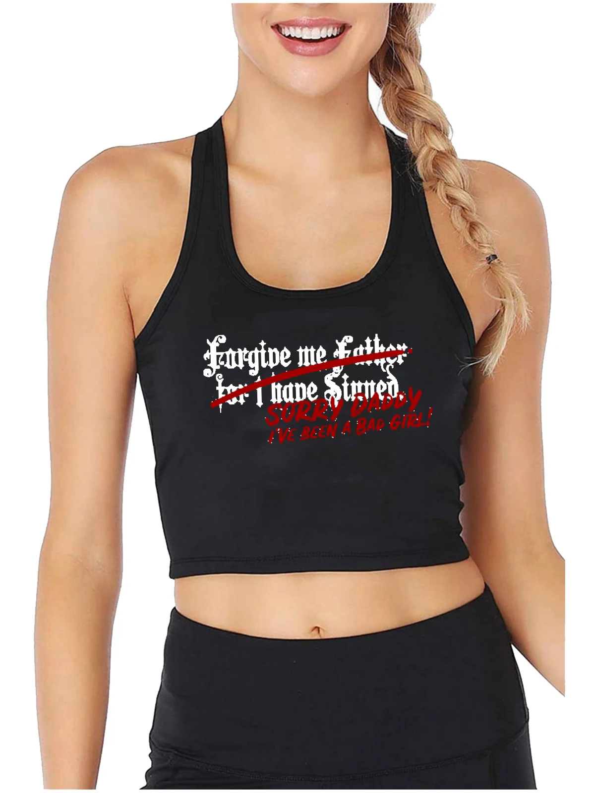 Sorry-Daddy-I-ve-Been-A-Bad-Girl-Design-Sexy-Slim-Fit-Crop-Top-Sugar ...