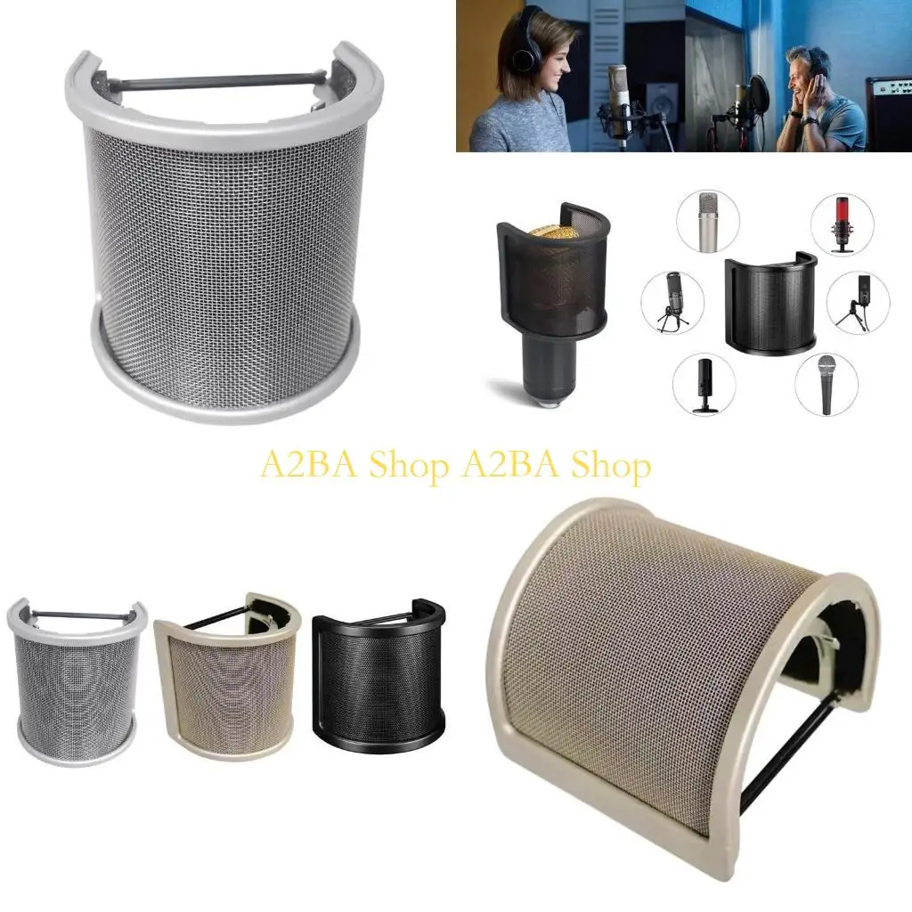 A2BA Popping Filter Micrphone Popping Screen with Metal Mesh Microphone ...