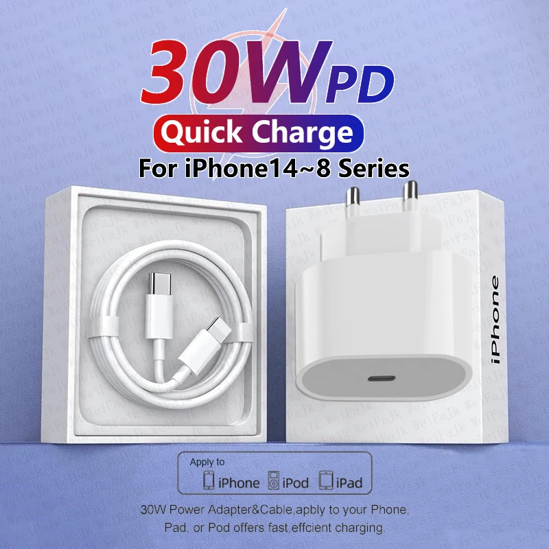 For Apple Original PD 30W USB C Charger For iPhone 13 12 11 14 Pro Max ...