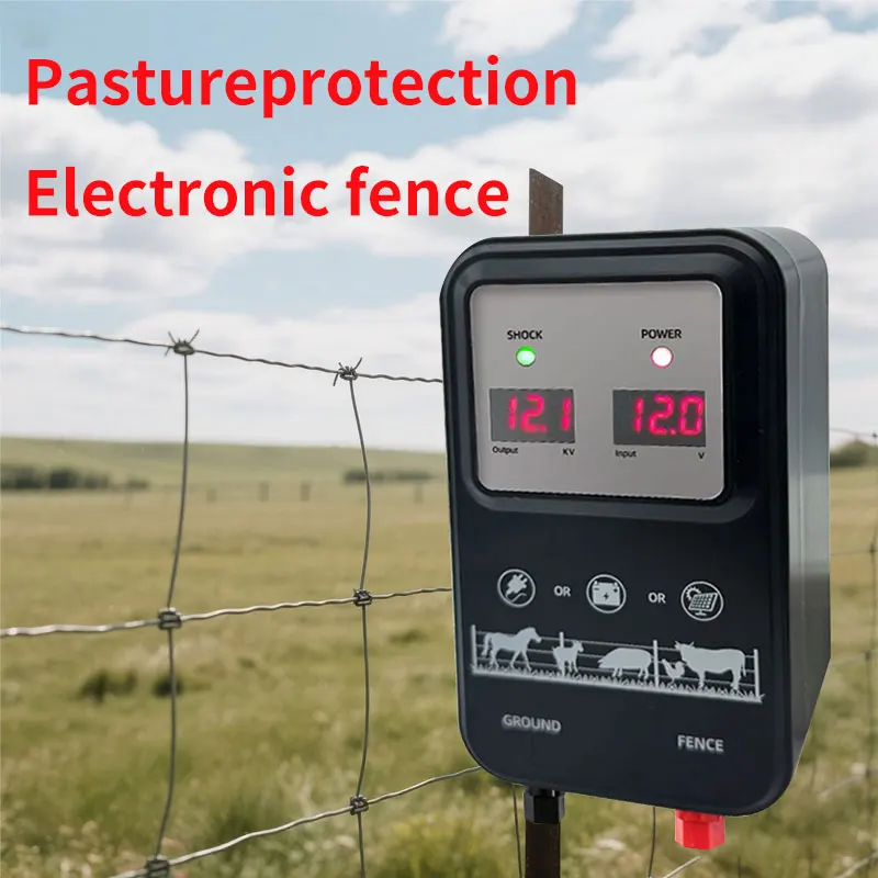 10KM Electric Fence Energizer 1.5 Joule With LCD Display 12V High ...