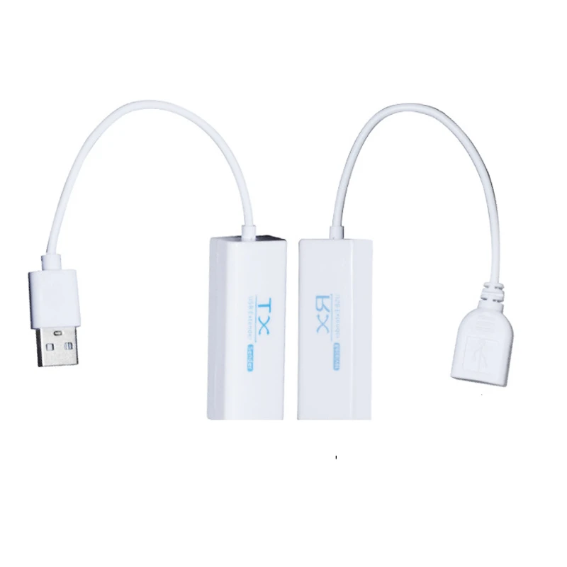 1 Pair USB2.0 RJ45 Lan Ethernet Extender Adapter Up to 200m Over cat6 USB Extension Cable ...