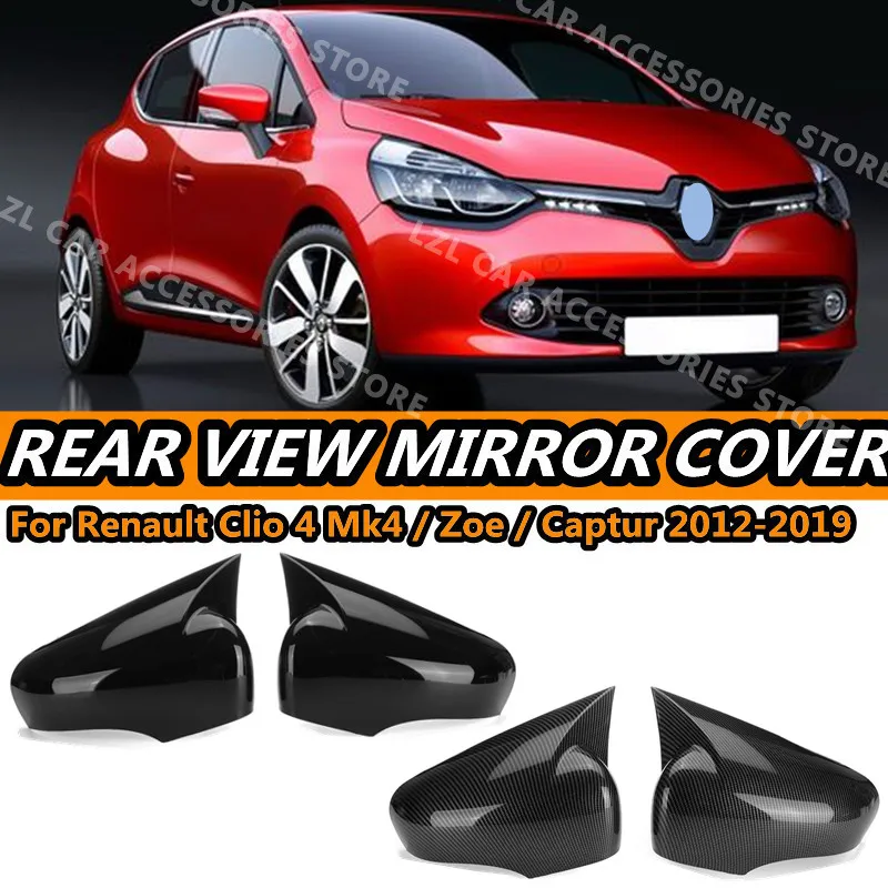 2X-Side-Wing-Mirror-Cover-Caps-For-Renault-Clio-IV-4-Mk4-Zoe-Captur ...