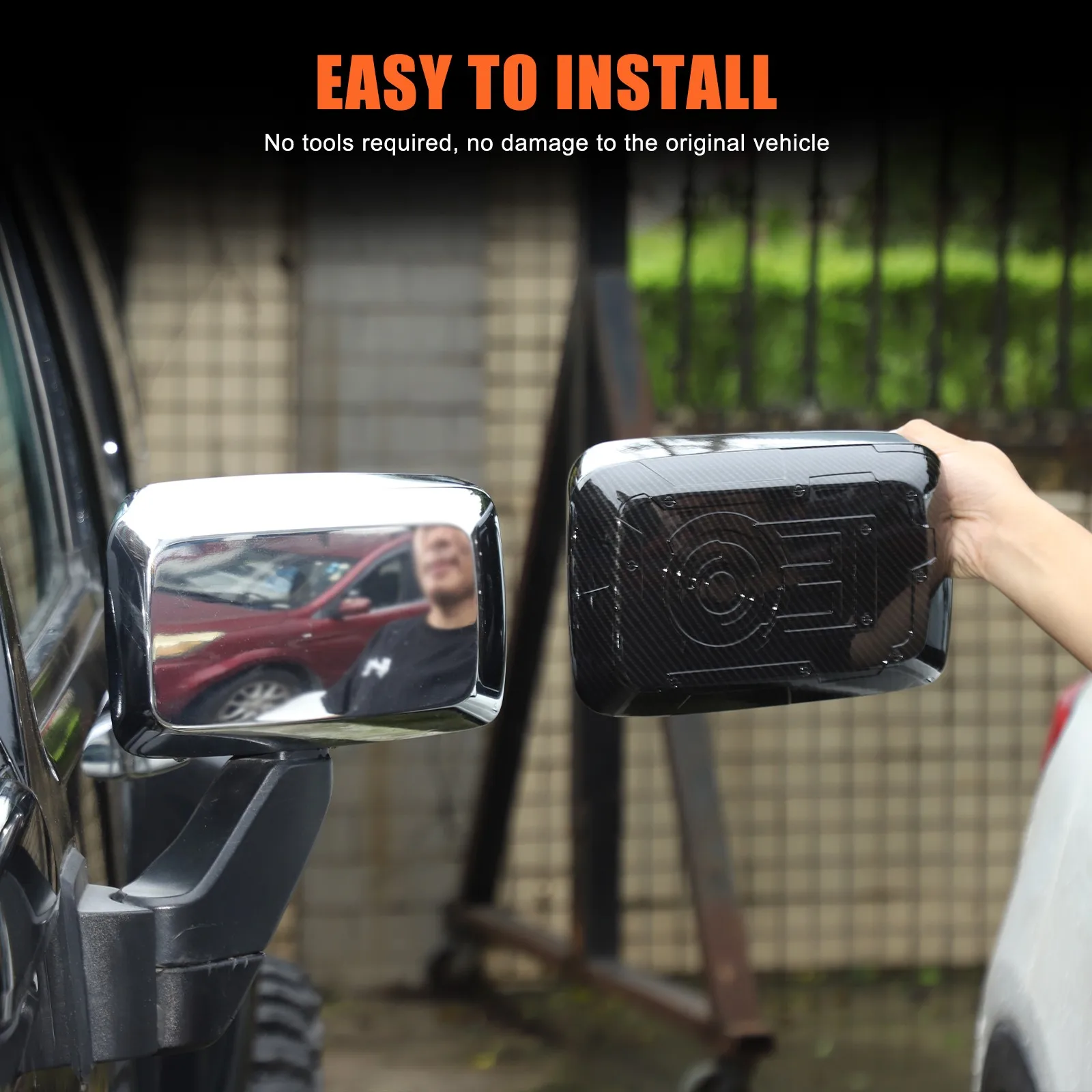 ABS Carbon Style Car Car Rearview Mirror Trim For Hummer H3 2005-2009 ...