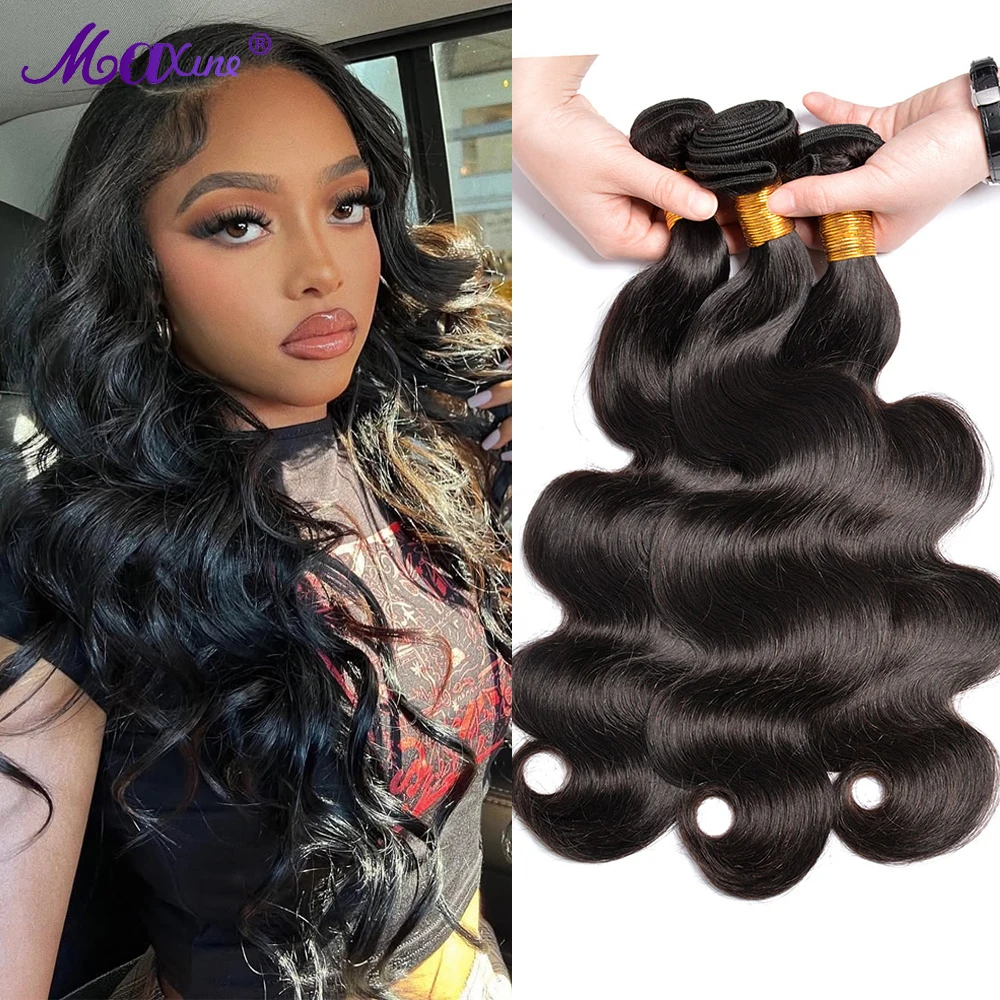 Body Wave Human Hair Weave Bundles 30 32 Inch 100% Raw Indian Wavy ...