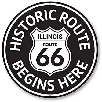 Route-66-Historic-Route-Begins-Here-Sign-Route-66-12-X-12-Inch-Round ...