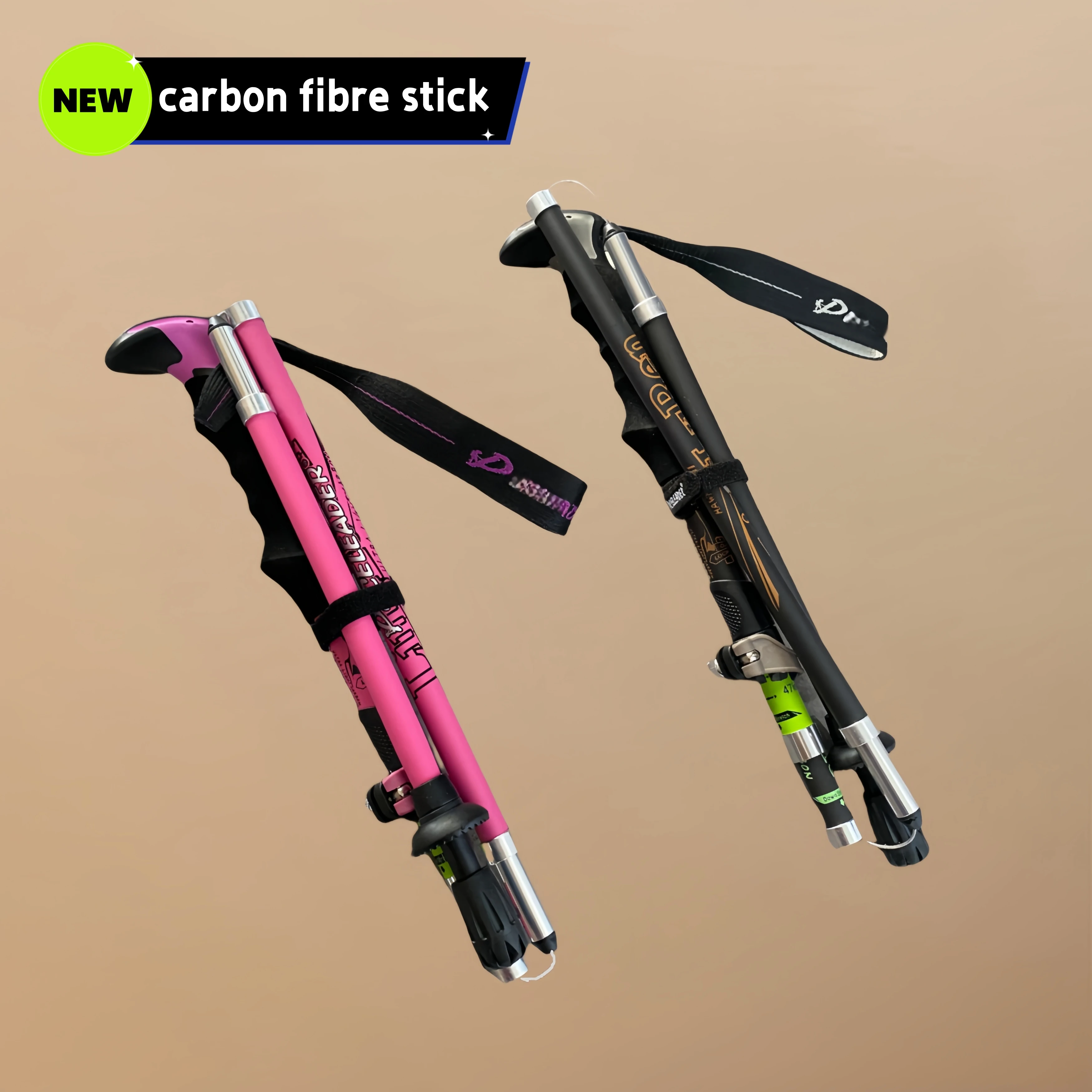 Ultra-Light-Trekking-Pole-Carbon-Fibre-Folding-Hiking-Stick-Collapsible ...