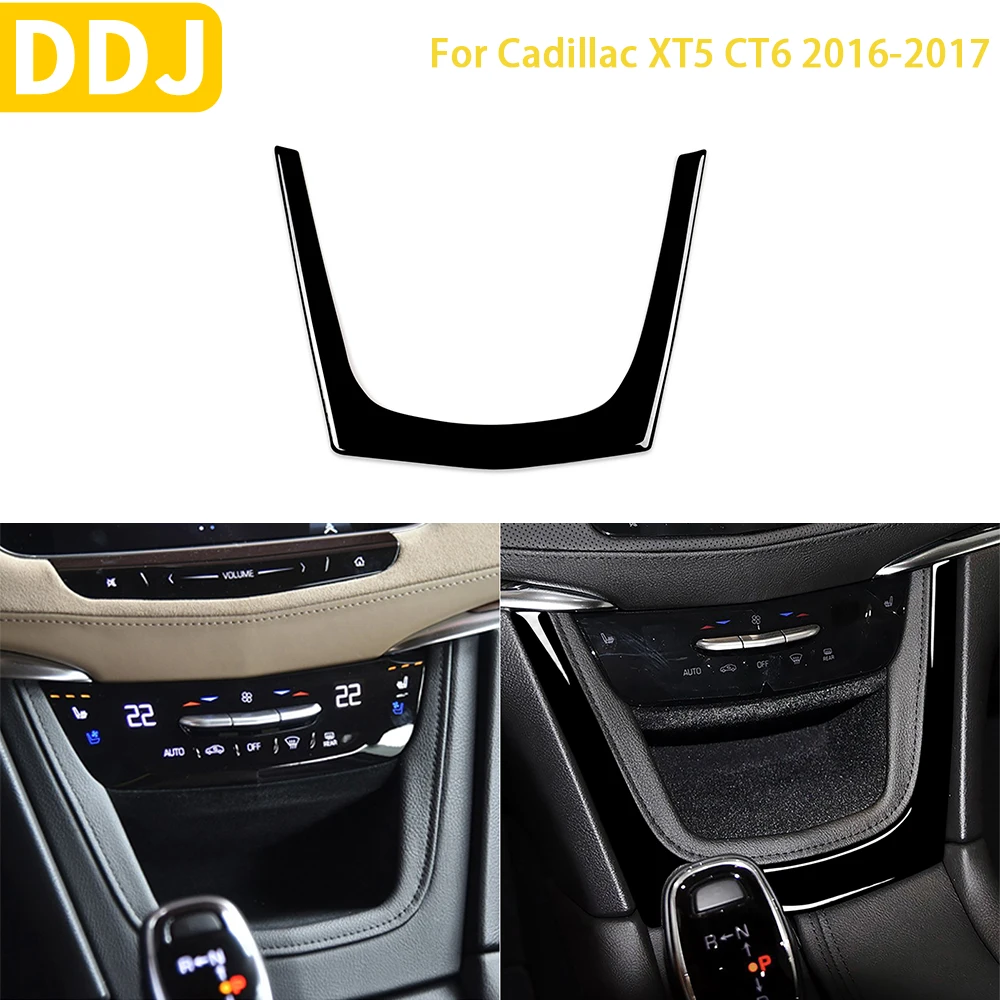 차량용 플라스틱 블랙 인테리어 중앙 컨트롤 U 프레임 트림 스티커 장식, 캐딜락 XT5 CT6 2016 2017 용 자동차 액세서리