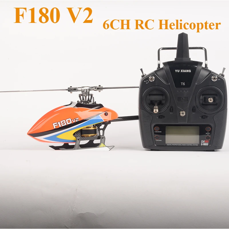 Park10toys f180 v2 2.4g rc helicóptero 6ch 6 axis giroscópio 3d6g duplo ...