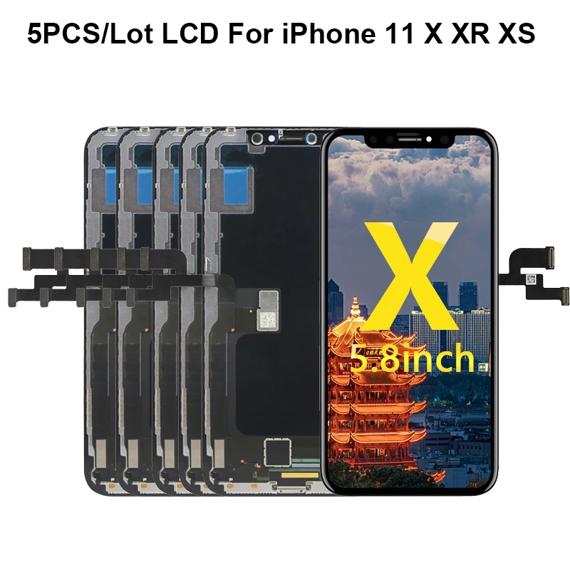 5PCS-Mobile-Phone-LCD-Screens-For-iPhone-11-X-XR-XS-11Pro-LCD-Display ...