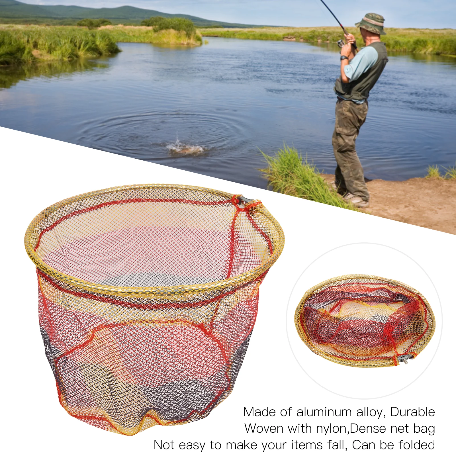 37cm-Dip-Net-Head-Strong-Sturdy-Foldable-and-Portable-Nylon-Fishing ...