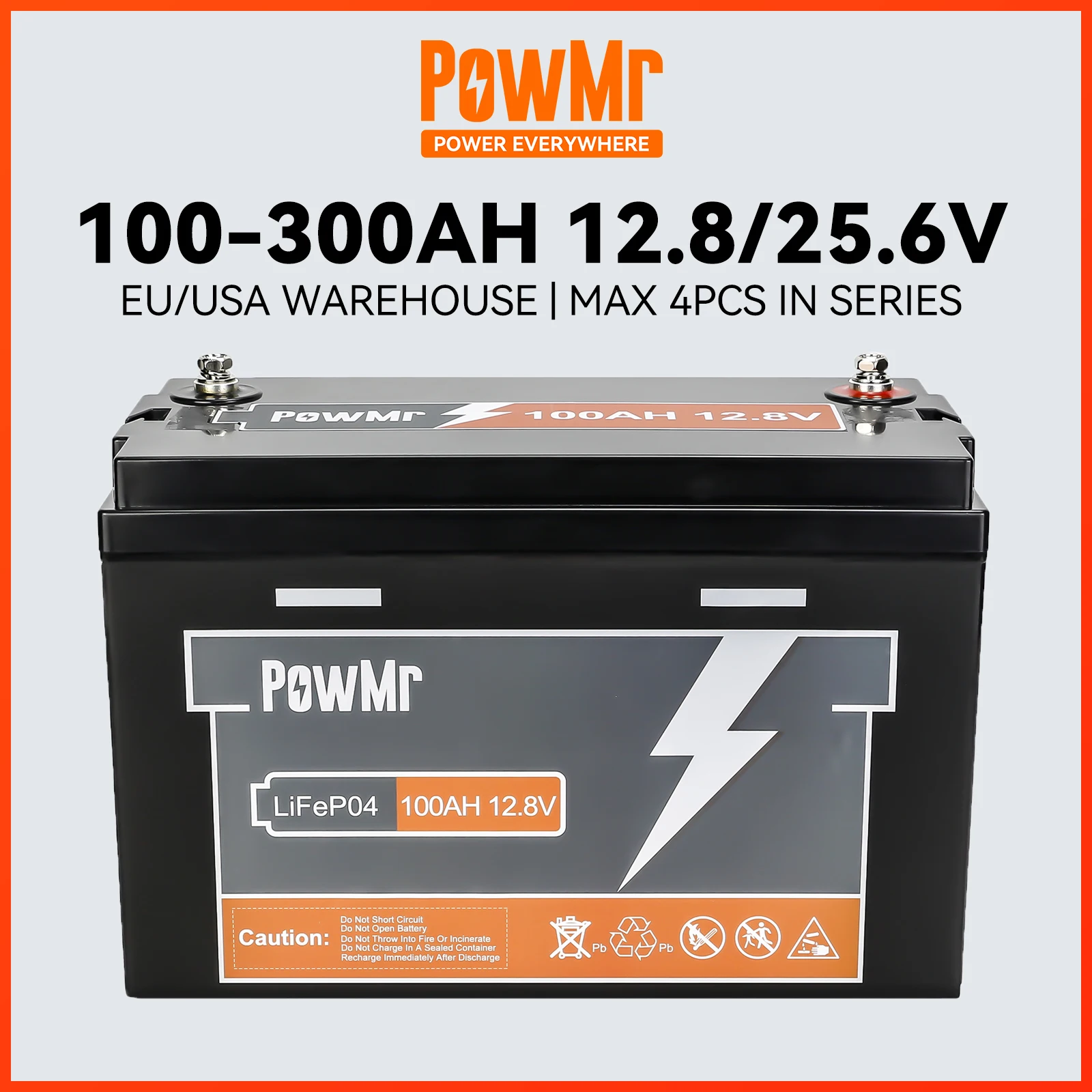PowMr-12V-24V-LiFePo4-Lithium-Battery-100AH-150AH-200AH-300AH-12-8V-25 ...