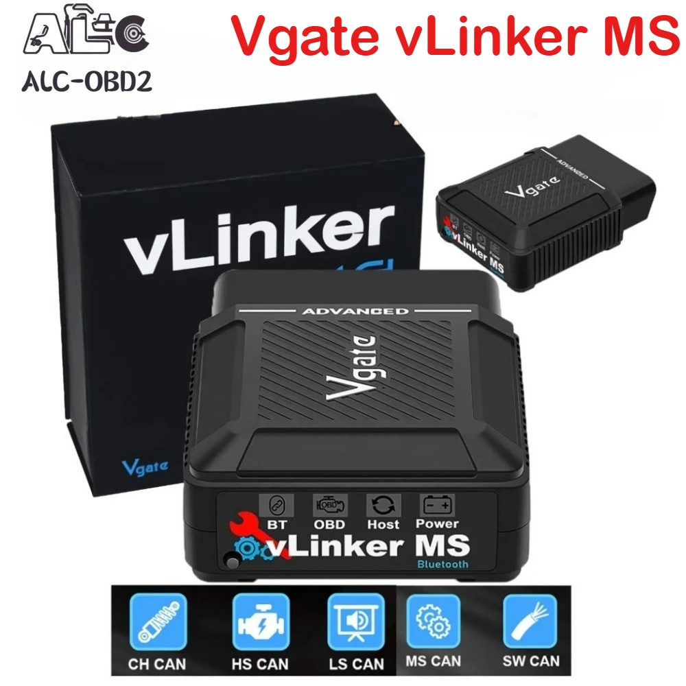 Vgate VLinker MS Upgraded OBD2 Scanner Bluetooth V2.3 OBD2 Auto ...