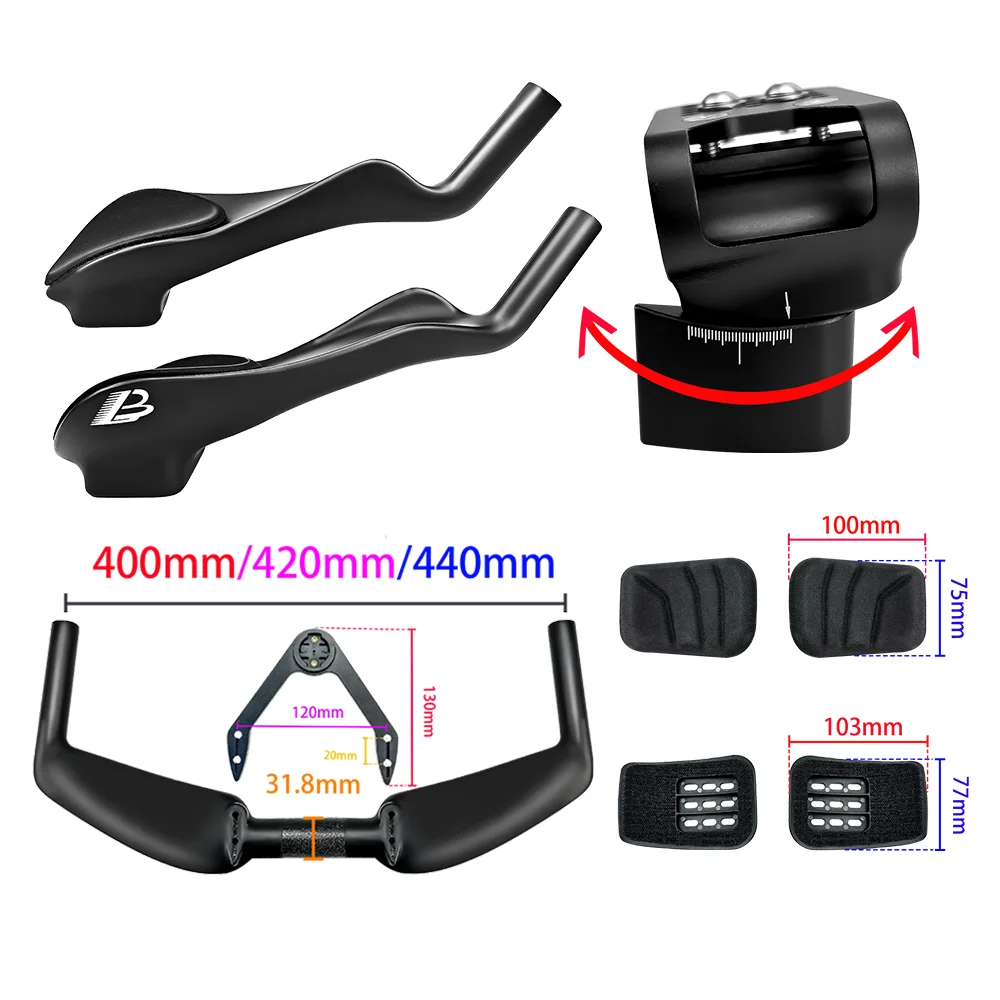 BALUGOE-Carbon-Bicycle-Rest-TT-Handlebar-Bike-handle-Extension ...