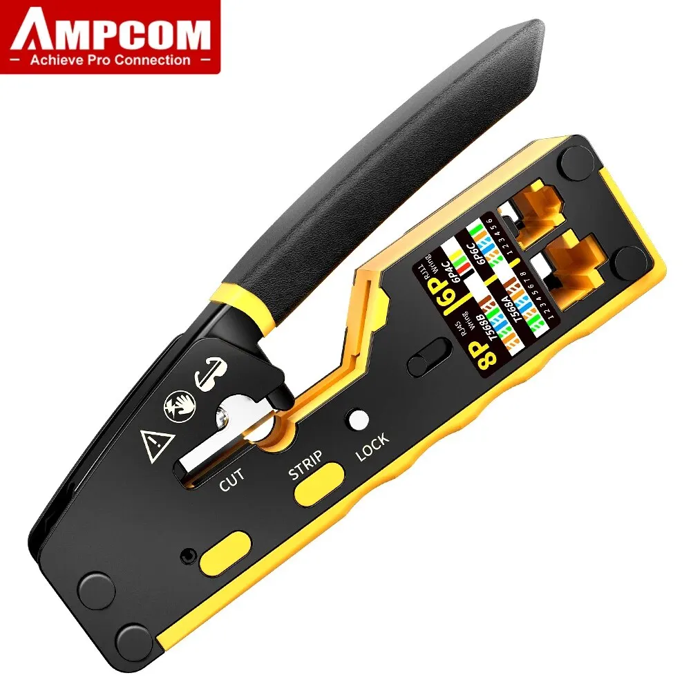 AMPCOM-EZ-Type-RJ45-Network-Crimper-3-in-1-Crimp-Cut-Strip-Lan-CAT8-7 ...