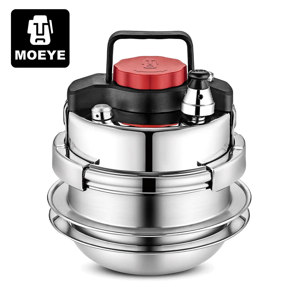 MOEYE-Mini olla a presión de acero inoxidable para acampar al aire libre, olla a presión, Mini ...