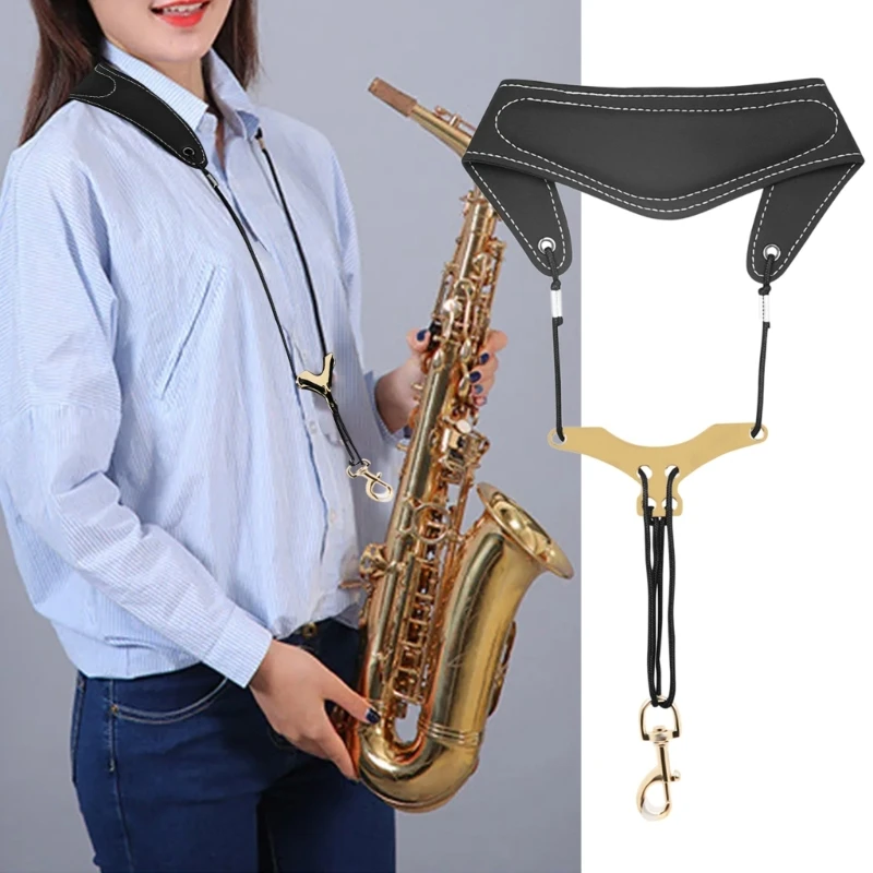 Saxophone-Neck-Strap-PU-Leather-Sax-Strap-Padded-for-Alto-Sax-Tenors ...