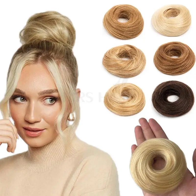 MRS-HAIR-Chignon-Human-Hair-Buns-Ponytail-Hairpiece-Updo-Donut-Real ...