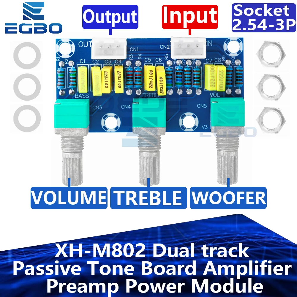 XH-M802-Passive-Tone-Board-Amplifier-Preamp-Power-Module-Low-High-Sound ...