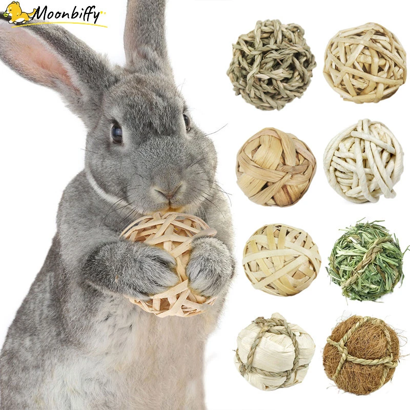 Pet Chewing Toy Natural Rattan Ball Interactive Toys Rabbit Chew Toys ...