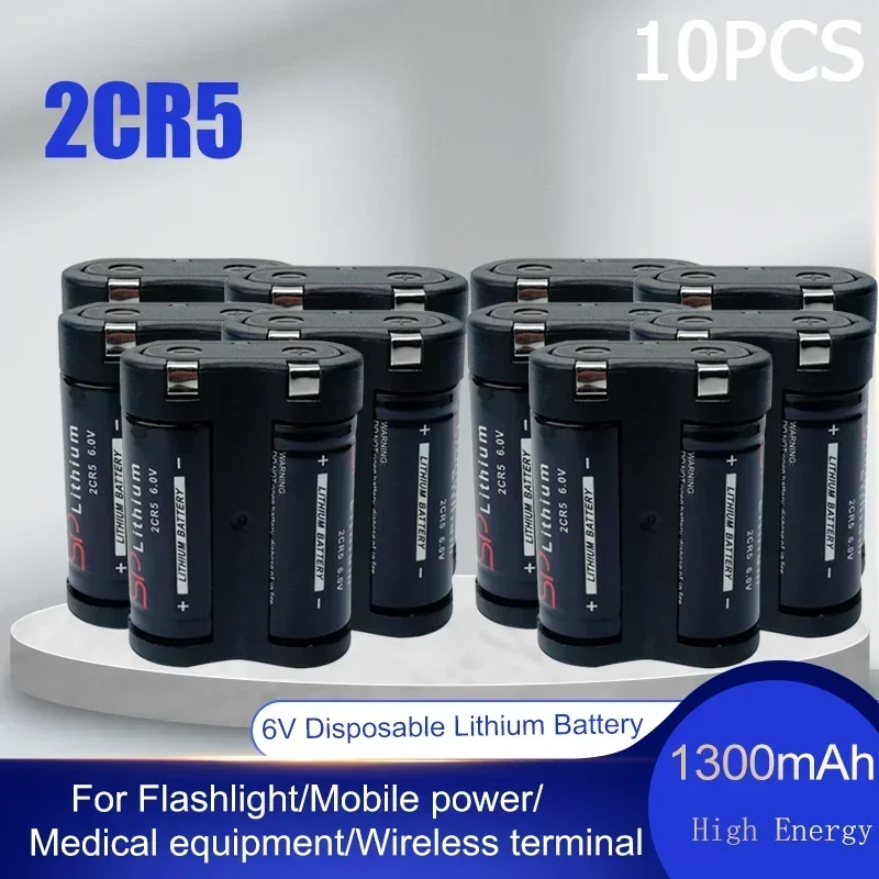 10PCS-6V-1300mah-Lithium-Battery-2CR5-2CR-5W-2CP3845-For-Digital-Camera ...
