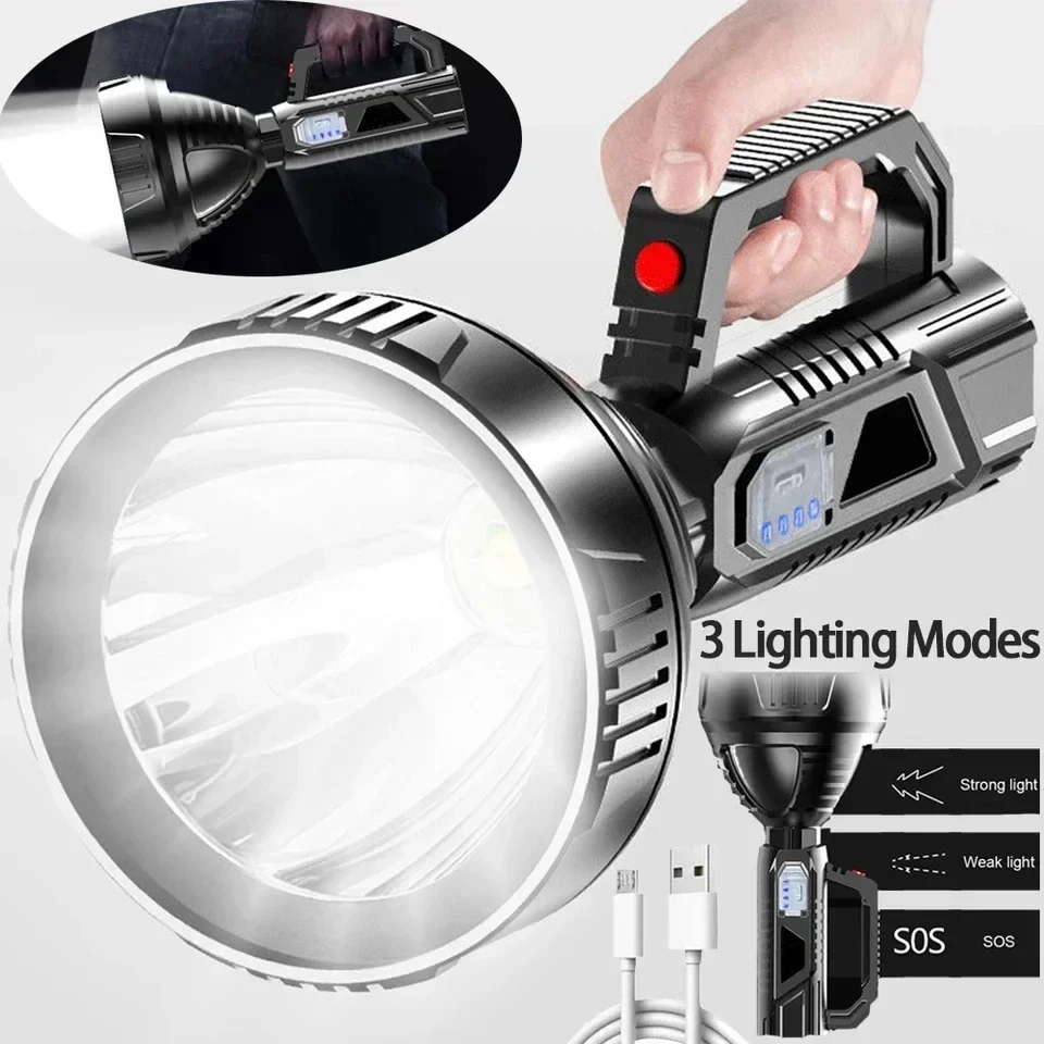 New-High-Power-LED-Flashlight-Waterproof-Fishing-Lantern-Torch-USB ...