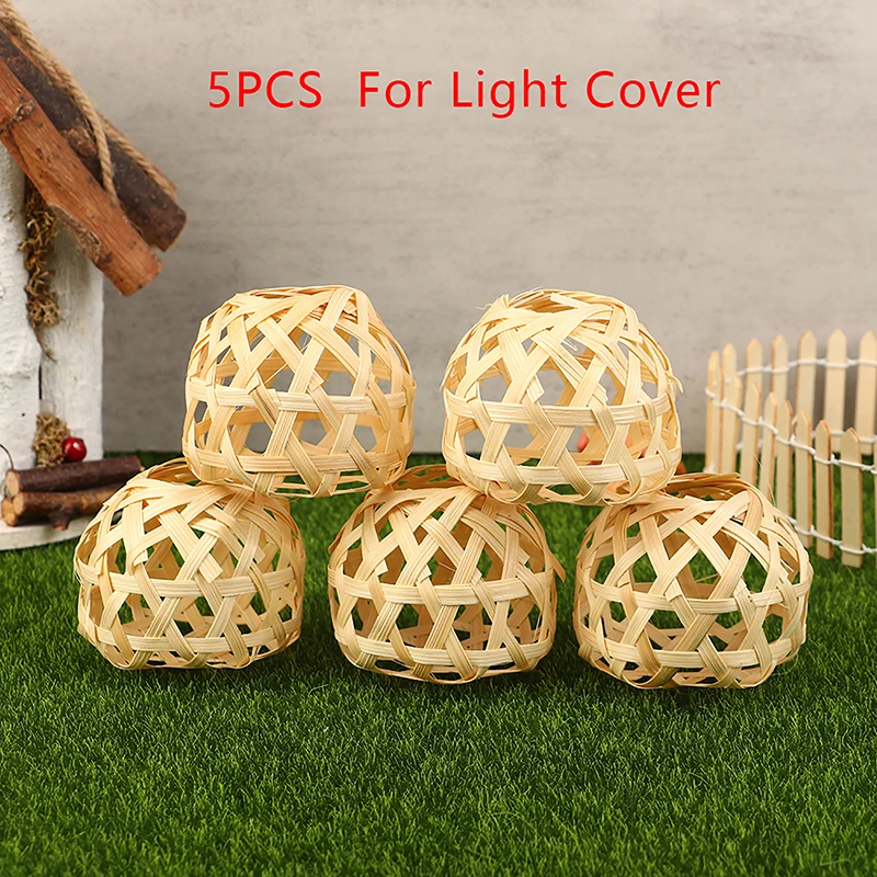 5PCS-Bamboo-Handwoven-Lamp-Shade-Removable-Light-Cover-Hexagonal-Eye ...