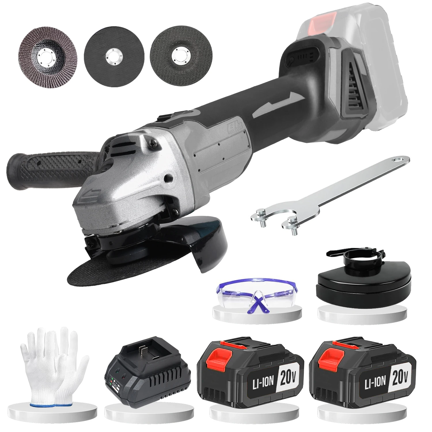Cordless-Angle-grinders-Set-Comes-With-Two-Batteries-And-Charger ...