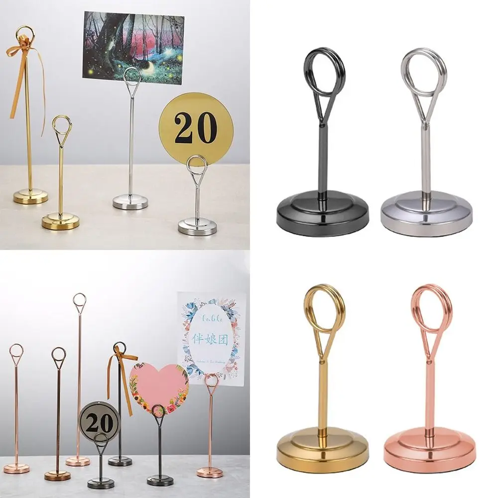 Creative-Stainless-Steel-Round-Photo-Clip-Place-Card-Holder-Table ...