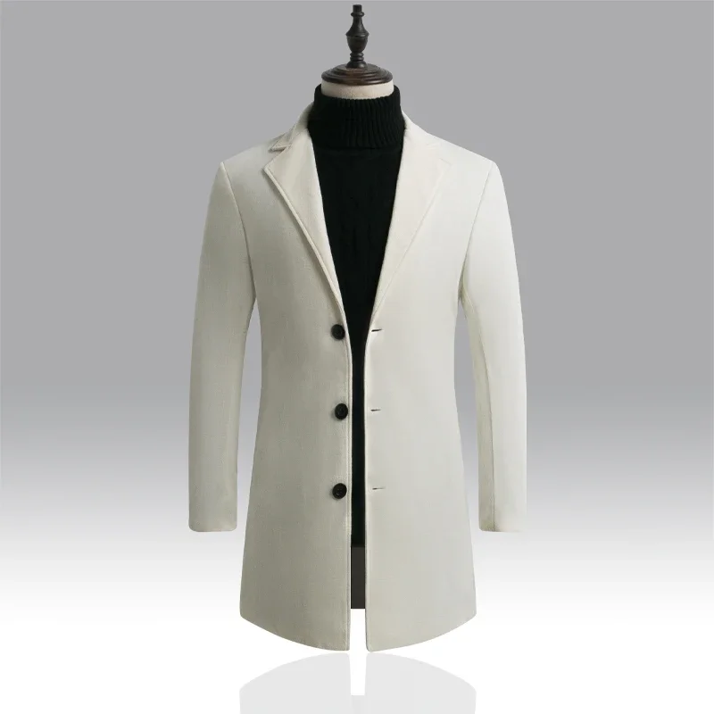 Autumn-and-Winter-Fashion-Men-s-Wool-Blend-Long-Cotton-Coat-Men-s-Solid ...