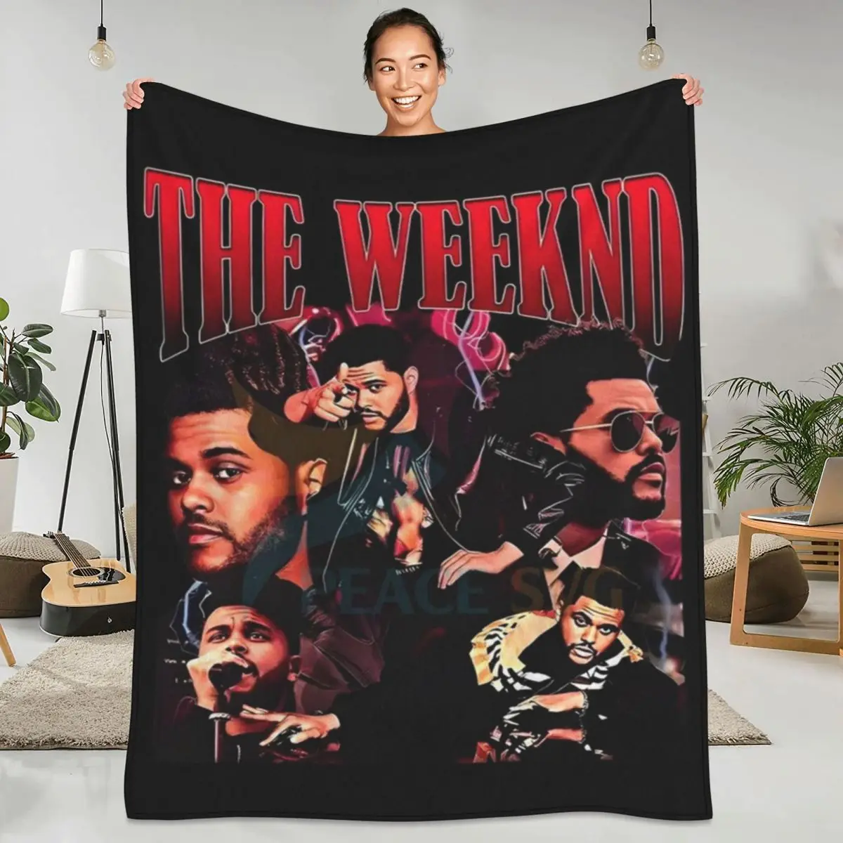 The-Weeknd-Blankets-Music-Tour-Retro-Picnic-Flannel-Bedding-Throws ...