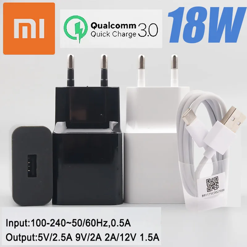 xiaomi-fast-charger-18W-USB-QC3-0-charger-Type-C-Micro-USB-cable-For ...