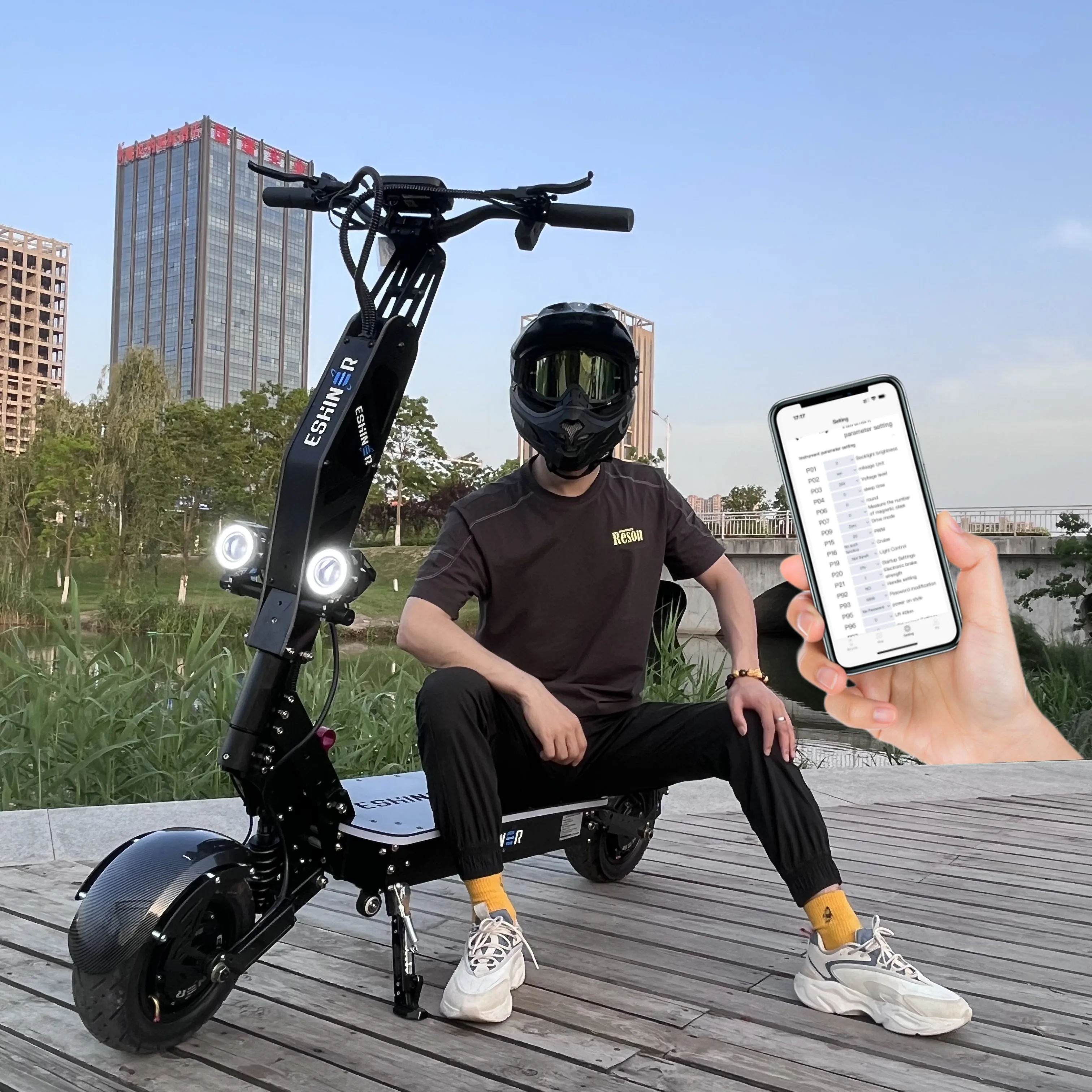 60V 6000W Dual Motor Electic Scooter APP Control NFC Password Cruising ...