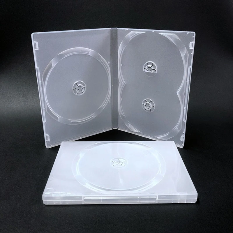 New-1PC-Clear-White-Plastic-Single-Double-Piece-Disc-CD-Case-Thickened ...