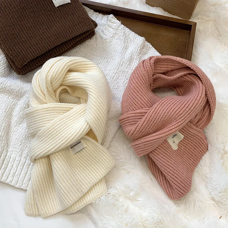Fashionable-Women-s-Solid-Color-Scarf-Warm-Knitted-Short-Shawl-for ...