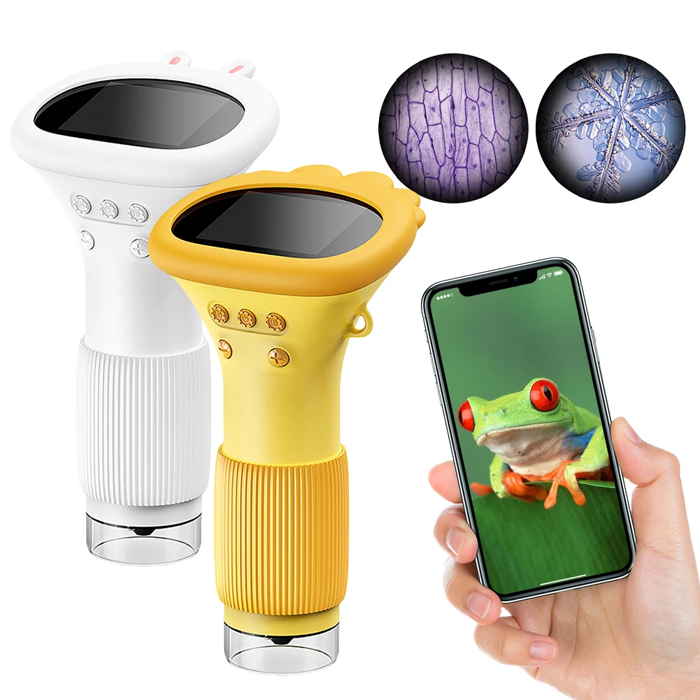 1000X Pocket Microscope for Kids 2 Inch IPS Screen Lab Digital ...