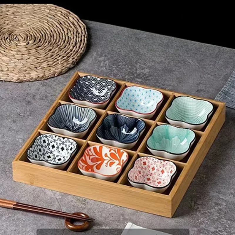 Creative-Nine-square-Grid-Tray-Hot-Pot-Side-Dish-Plate-Divider-Tray ...
