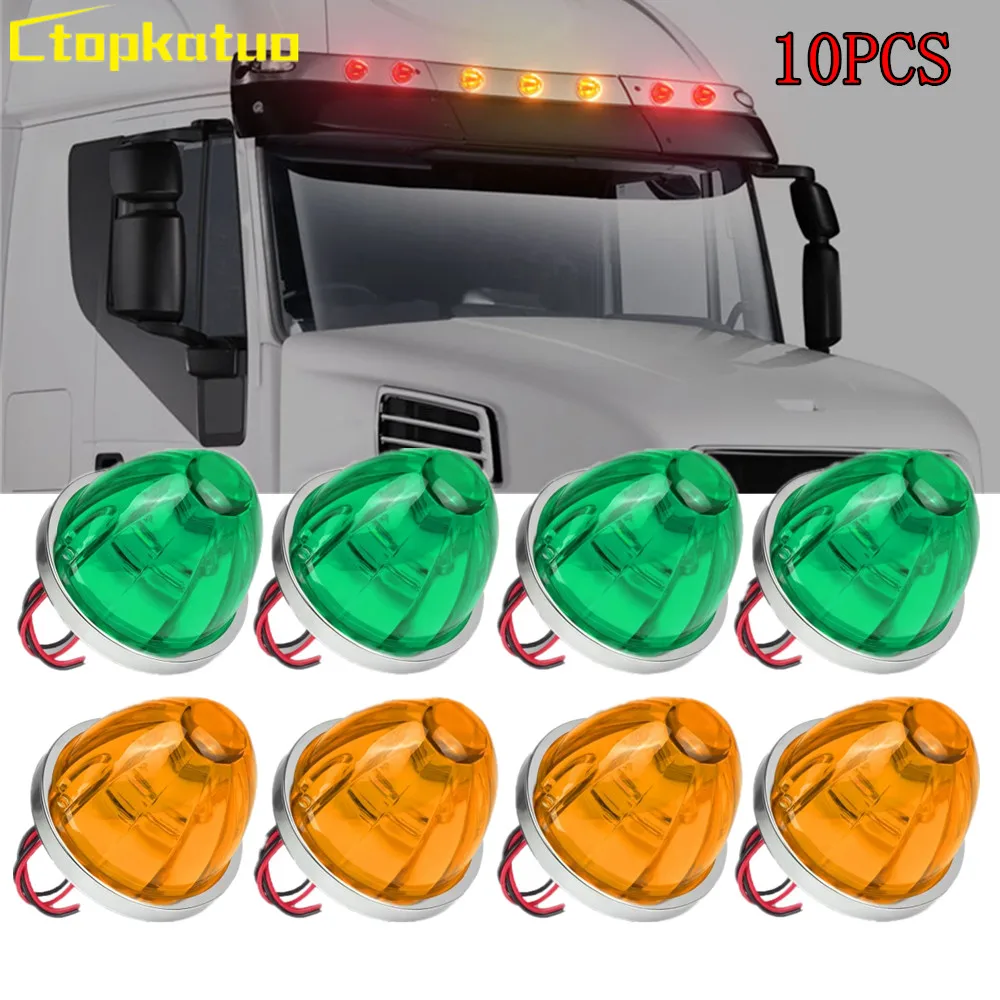 10PCS Truck Watermelon Lights LED Side Marker Clearance Trailer Turn ...